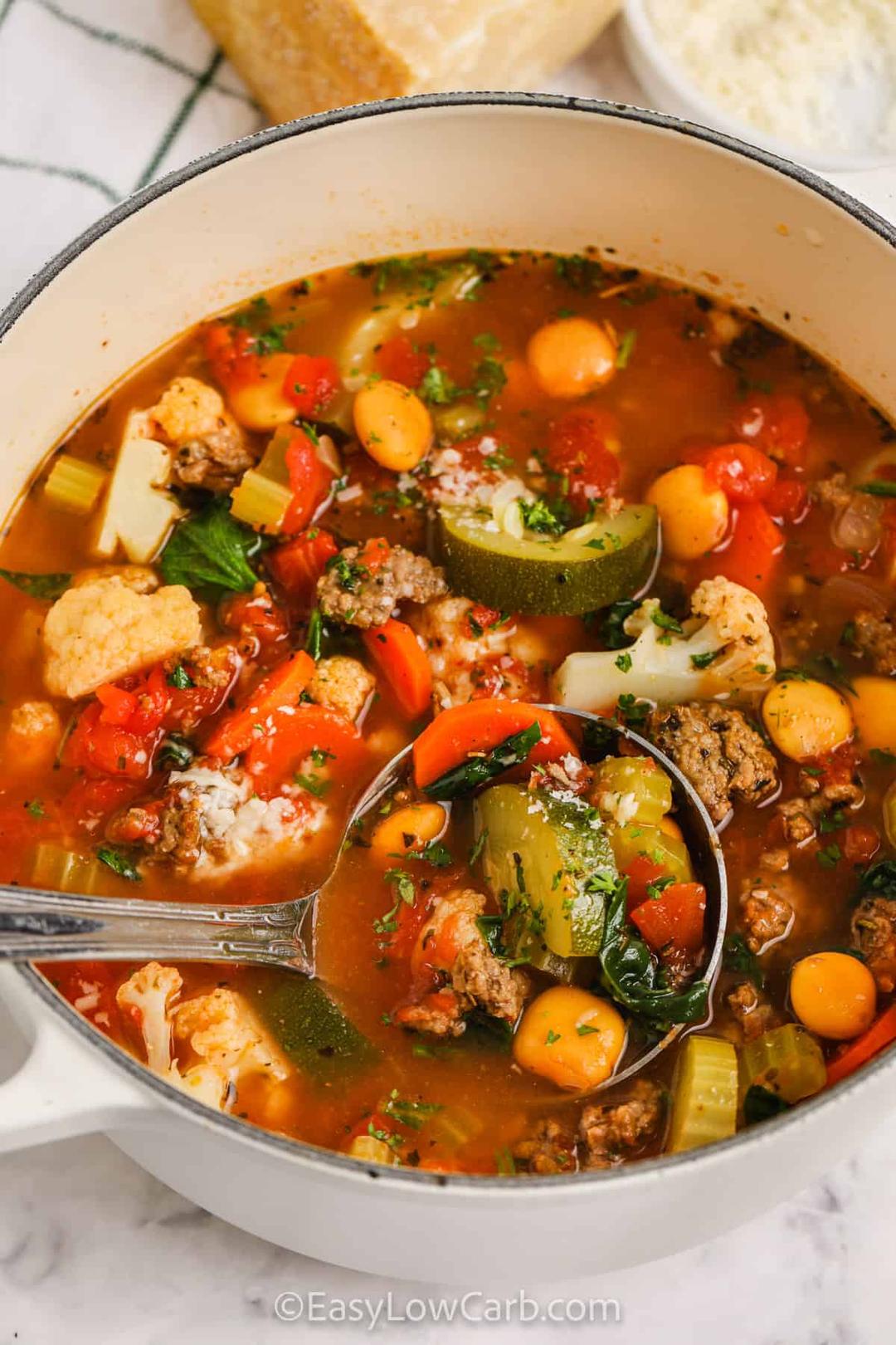 Keto Minestrone Soup (No Beans or Pasta!) | Savory Touch