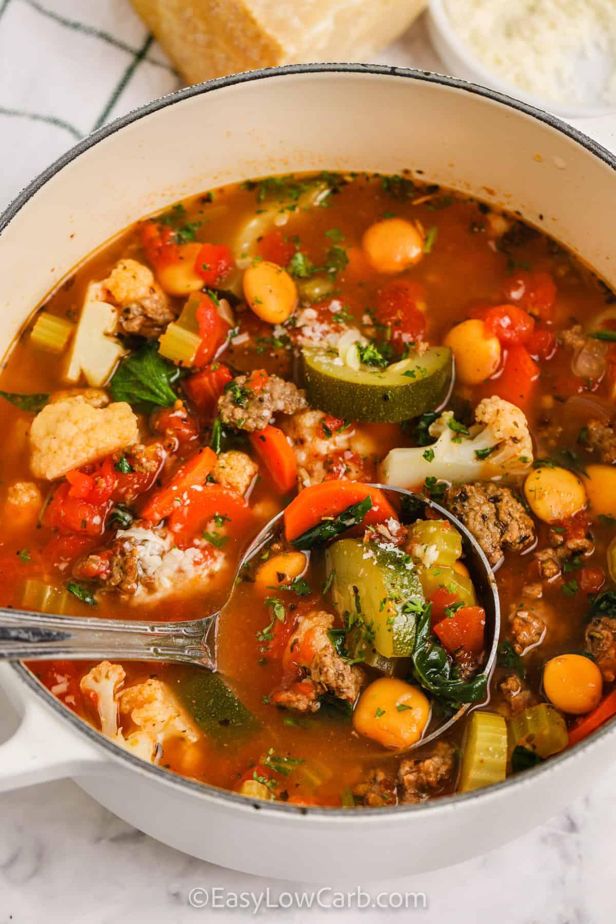 Keto Minestrone Soup (No Beans or Pasta!) | Savory Touch