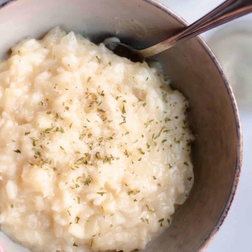 Steamed Arborio Rice with Parmesan and Herbs | Savory Touch