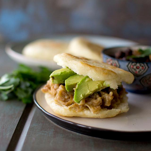 BBQ Jackfruit Arepas with a Chipotle Aioli | Savory Touch