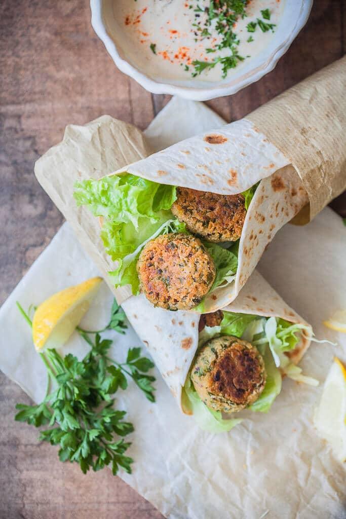Falafel with Lemon Tahini Dressing | Savory Touch